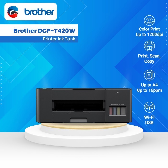 Jual Brother Printer Ink Tank Inkjet Dcp T420W T420 W Print Scan Copy ...