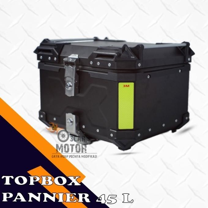 Jual Top Box Motor Pannier Alumunium Impor 45 Liter Kunci Model X ...