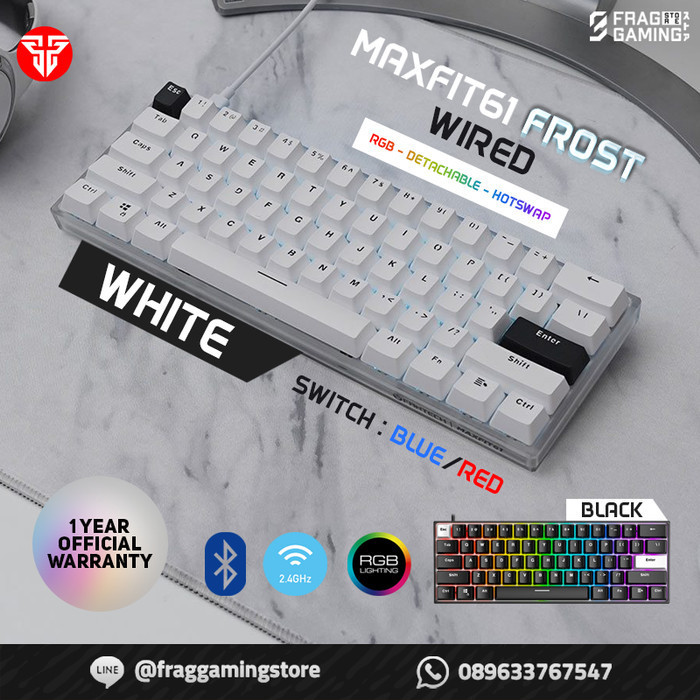 Jual Best Fantech Maxfit61 Frost Wired Hotswap Keyboard Gaming ...