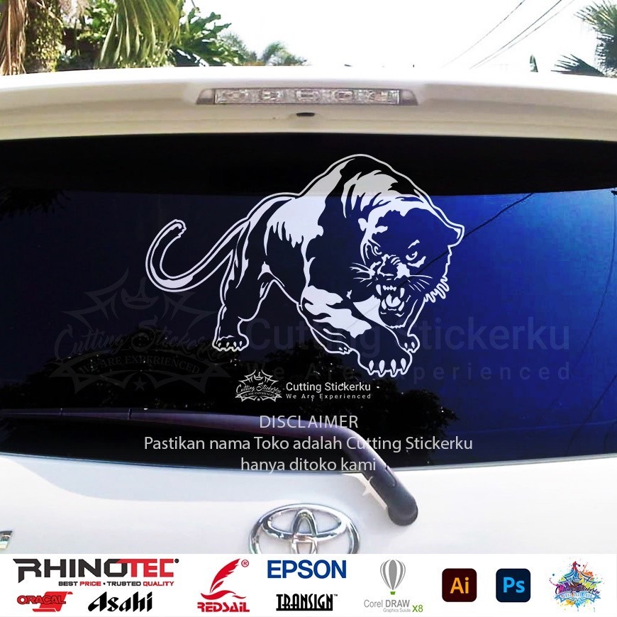 Jual Cutting Stiker Black Puma Variasi Motor Mobil Sticker Macan Hitam ...
