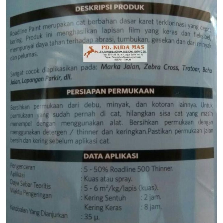 Jual Cat Marka Jalan/Roadline Paint Merah/Red Nippon Paint 5 Kg ...