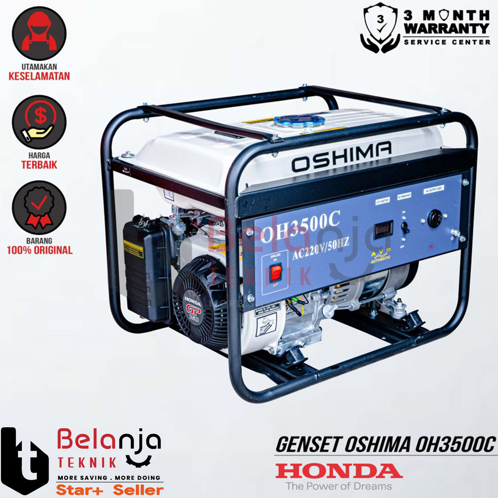 Jual Mesin Genset Honda Oshima OH 3500 C 2000 Watt Generator Set OH3500C | Shopee Indonesia