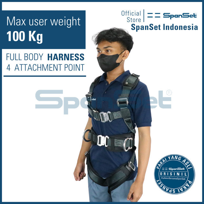 Jual Spanset Full Body Harness Sabuk Gaman Safety Belt Tanpa Lanyard 4P ...
