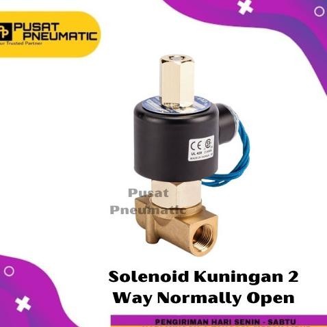 Jual Solenoid Valve 2 Way Selenoid Valve Kuningan Normal Open 1/4 Inch | Shopee Indonesia