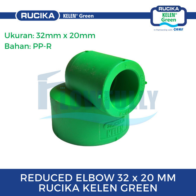 Jual REDUCER ELBOW 32 x 20 MM PPR RUCIKA GREEN WAVIN TIGRIS REDUCING ...