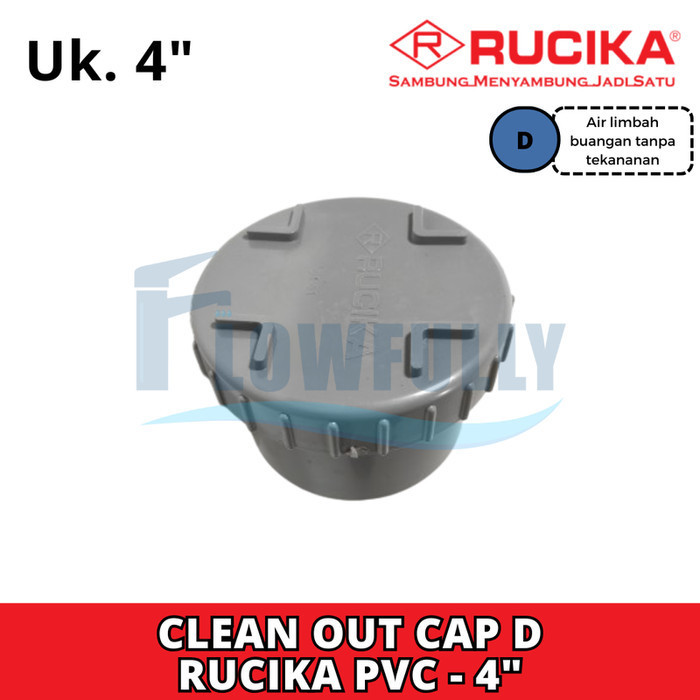 Jual CLEAN OUT CAP RUCIKA 4 INCH D CO PVC TUTUP SEPTIC TANK 4" DOP PIPA ...