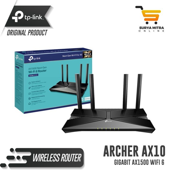 Jual Wireless Router TP-Link Archer AX10 Gigabit AX1500 Wifi 6 | Shopee ...