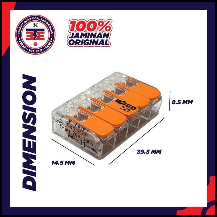 Jual BEST DEAL WAGO 221-415 TRANSPARANT CONNECTOR 5 WIRE COMPACT ...