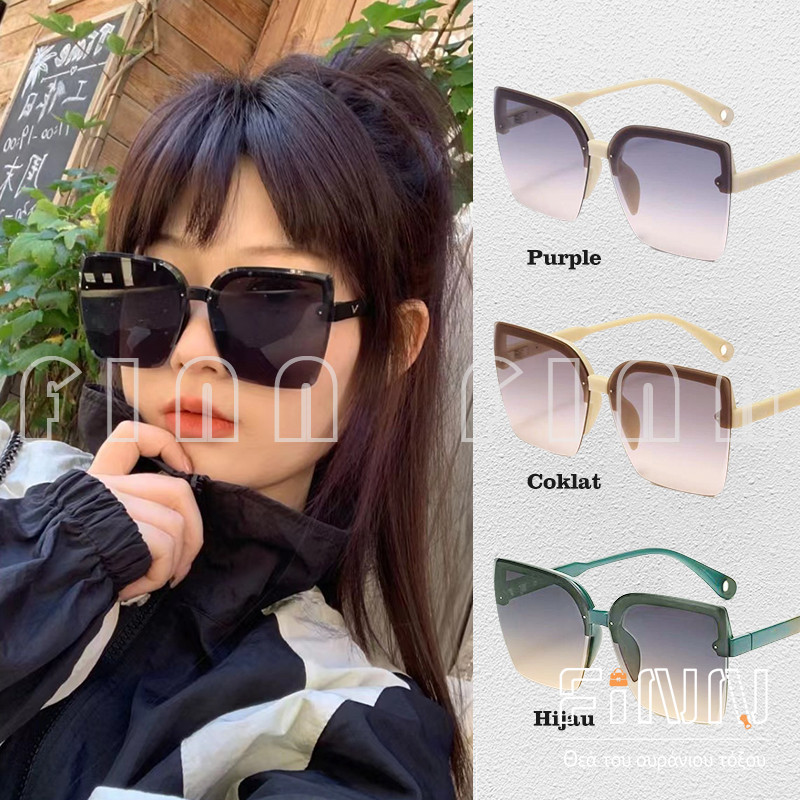 Jual Kacamata Hitam Fashion Wanita Oversize Aksen Glitter Mewah Lensa ...