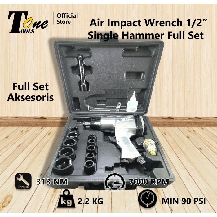 Jual Air Impact Wrench 1/2" Mesin Buka Baut Angin Kompressor Sok Socket ...