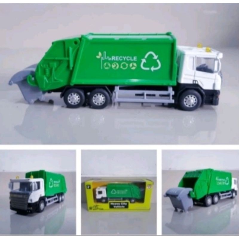 Jual Diecast Truk Sampah Modern - Mainan Miniatur Truck Angkut Mobil ...