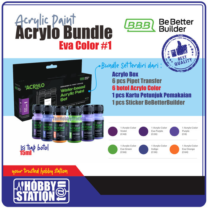 Jual Acrylo Eva Color 1 Bundle Set - Gundam Modelkit Repaint Acrylic Cat | Shopee Indonesia