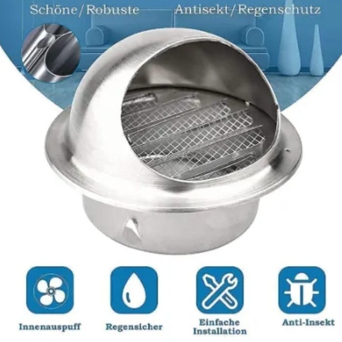 Jual TUTUP CEROBONG ASAP EXHAUST PAN 6 IN STAINLES / WALL AIR VENT ...