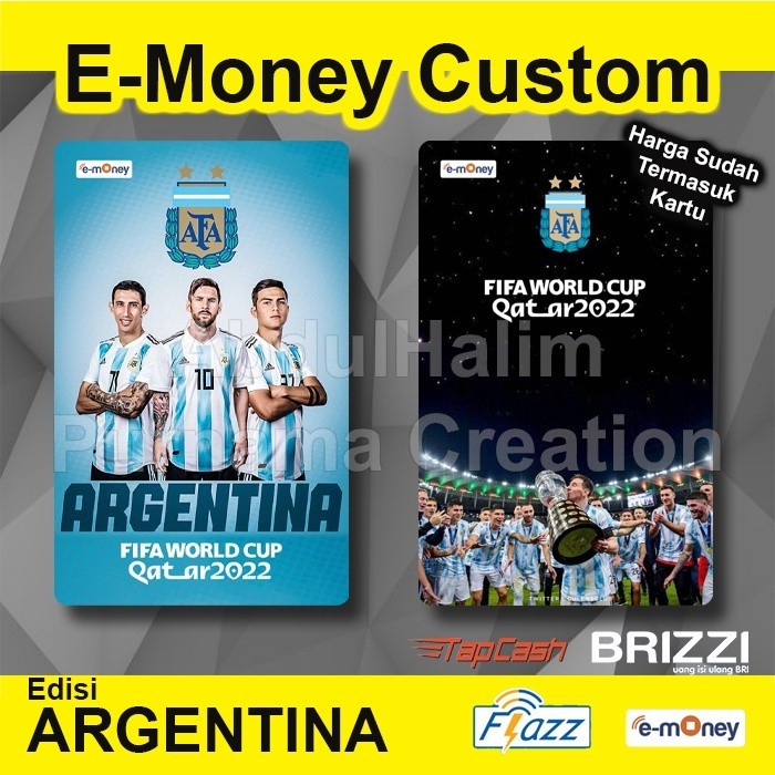 Jual Kartu Emoney Custom Desain Argentina FIFA World Cup Qatar 2022 ...