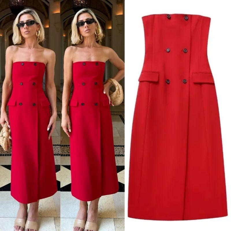 Jual Red One Piece Dress 74429 | Shopee Indonesia