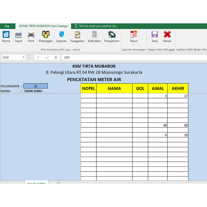 Jual Aplikasi rekening air excel | Shopee Indonesia