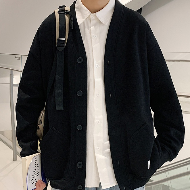 Jual COD Cardigan pria musim gugur 2023 tren kardigan pria jaket ...