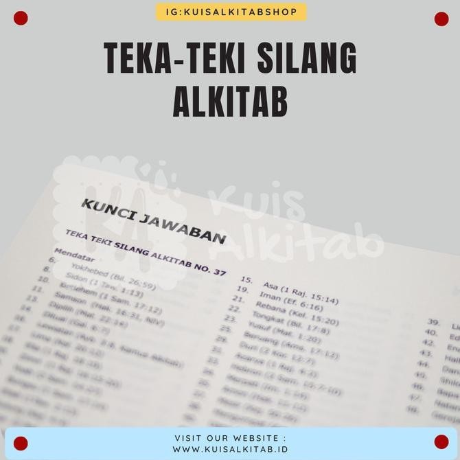 Jual Teka Teki Silang Alkitab/Kuis Alkitab/Buku Kristen/TTS Alkitab ...