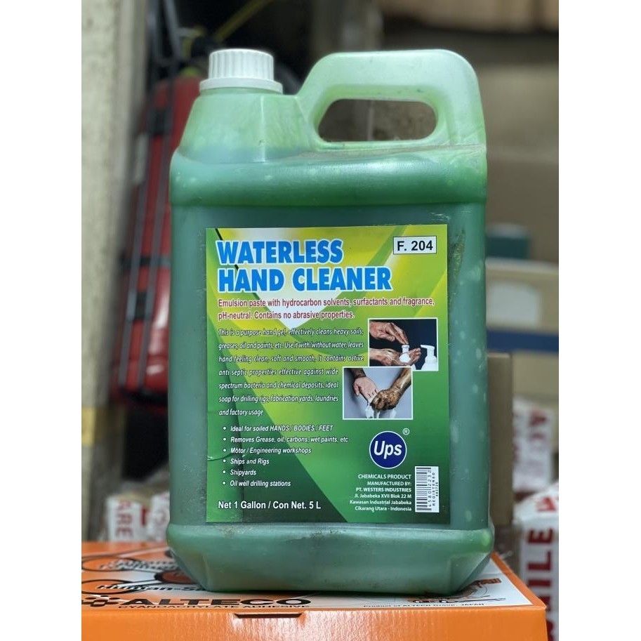 Jual UPS F.204 WATERLESS HAND CLEANER (5L) TERMURAH | Shopee Indonesia
