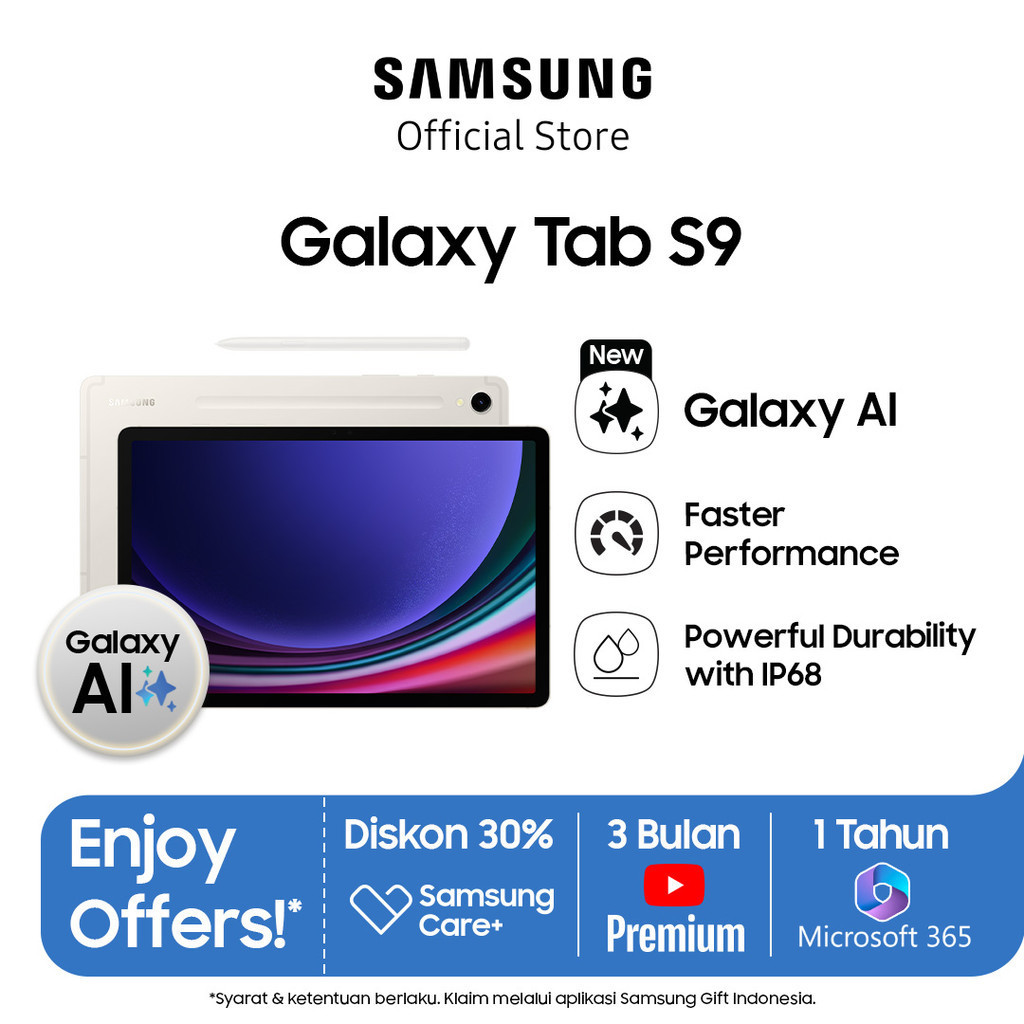 Jual Samsung Galaxy Tab S9 12/256GB - Beige, Galaxy AI, Handphone AI ...