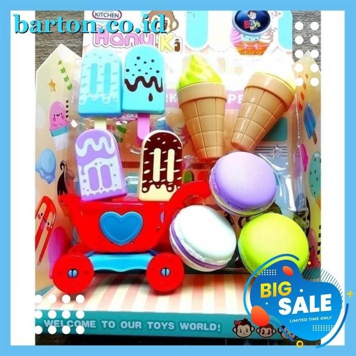 Jual MAINAN ICE CREAM HANUKI CANDY ESK KRIM SET TROLLEY MACCARON SWEETS ...