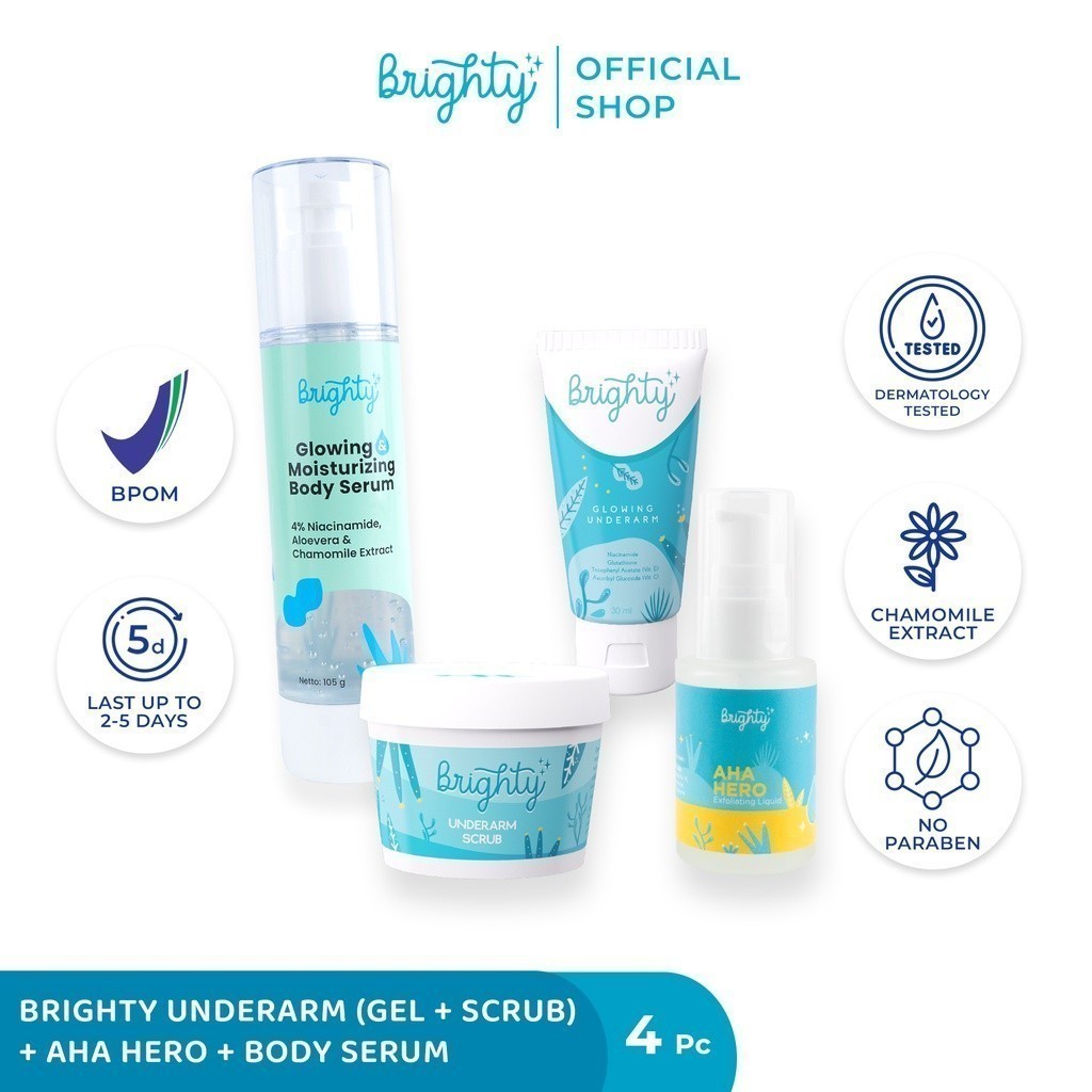 Jual Brighty Glowing Underarm X Undderarm Scrub X Aha Hero X Glowing ...