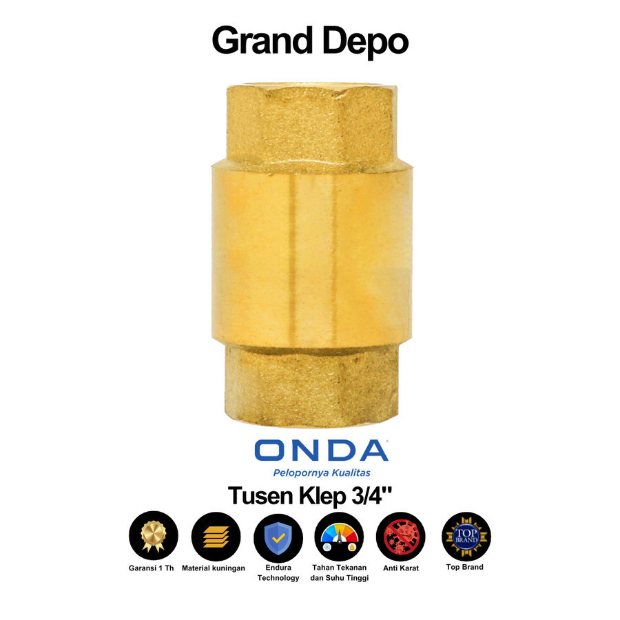 Jual Onda Tusen Klep 3/4" Kuningan / Foot Valve Onda | Shopee Indonesia