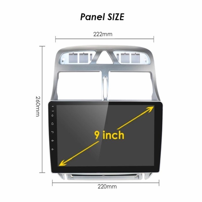 Jual Frame OEM 2002-2013 PEUGEOT 307 Head Unit Android 9 inch Universal ...
