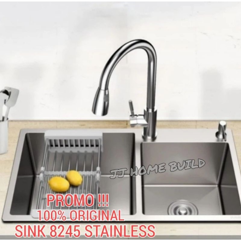 Jual Kitchen Sink 8245 Stainless Steel/Paket lengkap Kitchen Sink 8245 ...