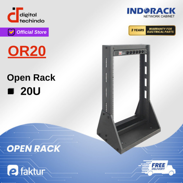 Jual OR20 Open Rack 20U INDORACK Rak 20U Rack Server Modem Audio WIfi ...