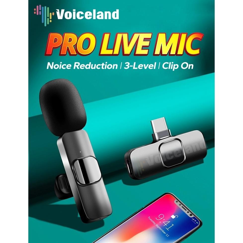 Jual PRO MIC LAVALIER WIRELESS MICROPHONE CLIP ON UNTUK LIVE 2 MIC VLOG ...