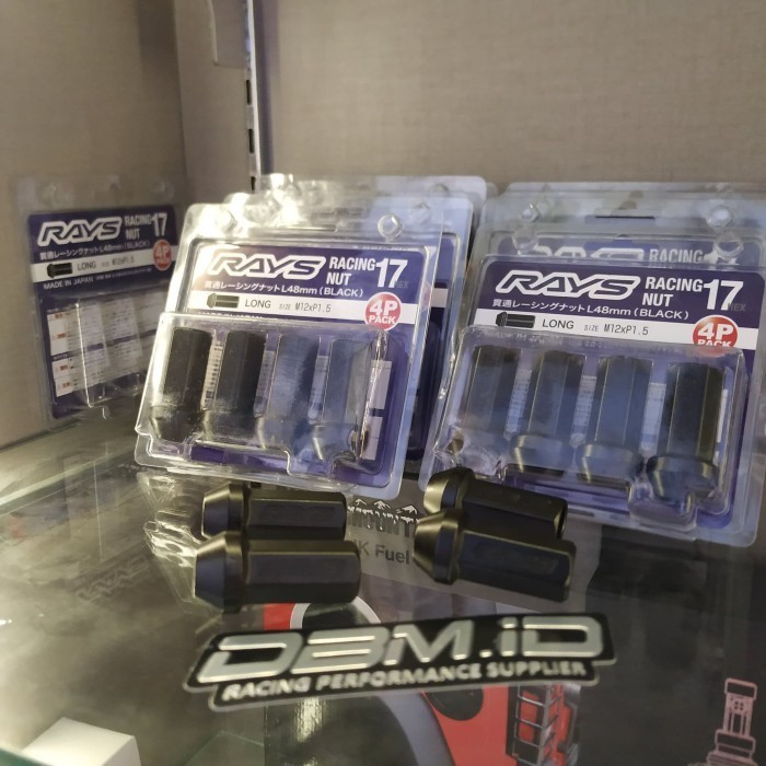 Jual baut racing nut rays original Japan size 17 12x1.5 Long black ...