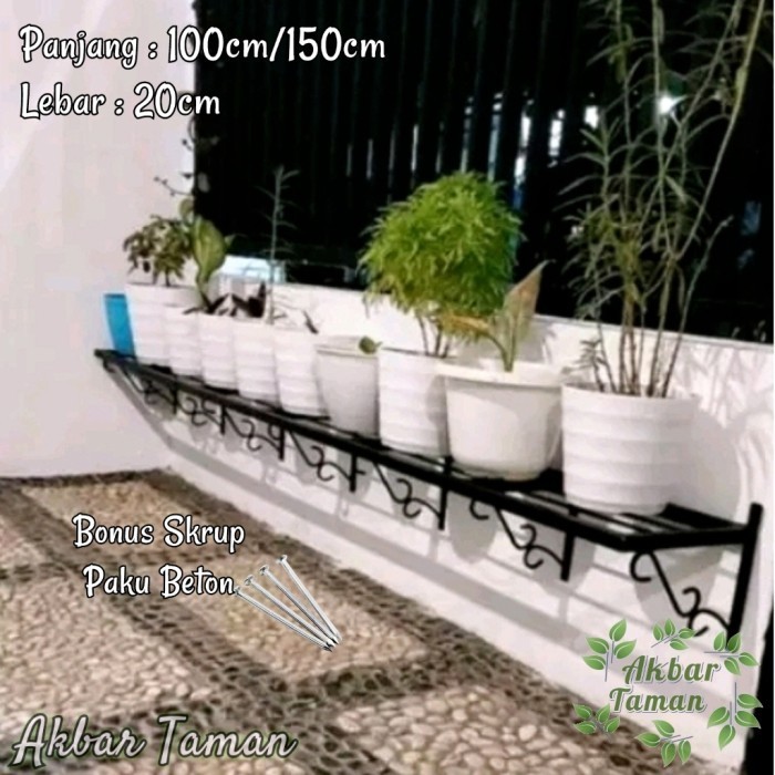Jual RAK BUNGA BESI TEMPEL DINDING / RAK BESI POT TANAMAN TEMPEL ...