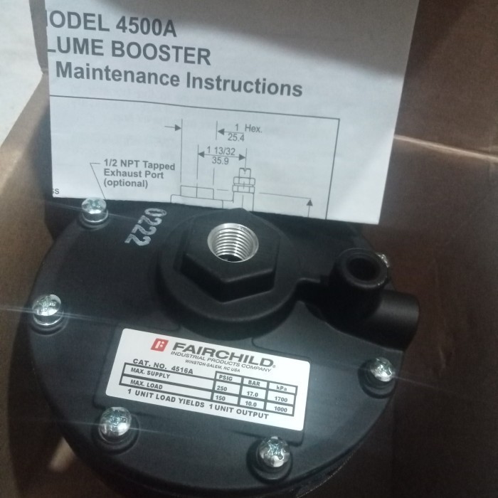 Jual FAIRCHILD 4516A PNEUMATIC VOLUME BOOSTER FAIRCHILD MODEL 4500A 3/4 ...