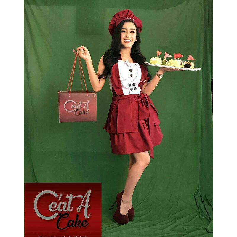Jual Celemek Apron Gaun Dan Topi,Celemek Wanita,Celemek Salon,Celemek ...