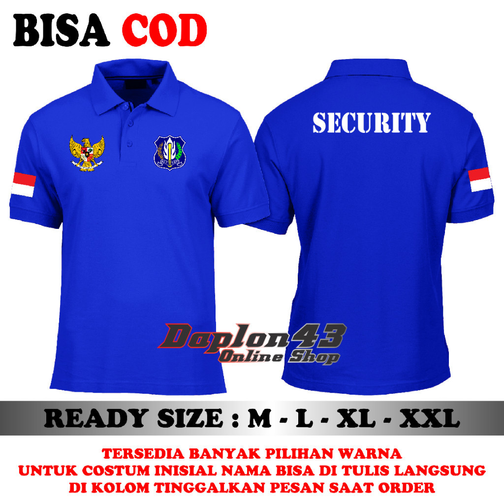 Jual POLOSHIRT / KAOS POLO SECURITY FONT STENCIL LOGO GARUDA / BAJU ...