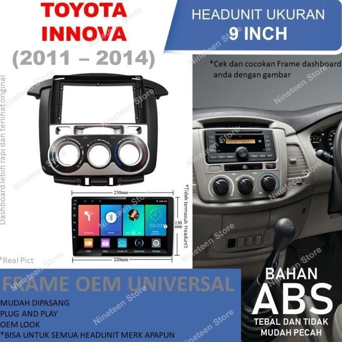 Jual Frame Panel Toyota Innova Manual AC Untuk Head unit Android 9 Inch ...