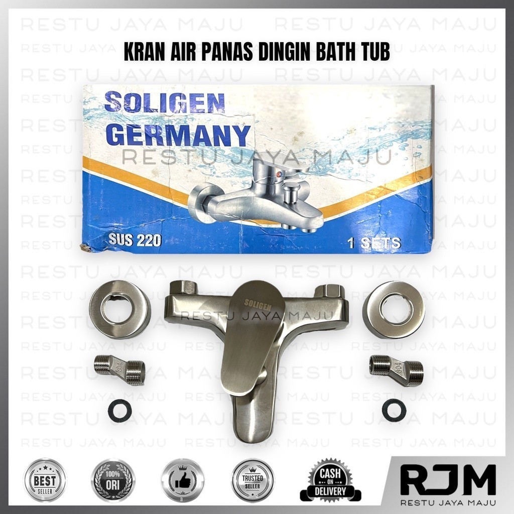 Jual SOLIGEN Kran Air Panas Dingin SUS Bak Shower mandi Bath Tub Mixer ...