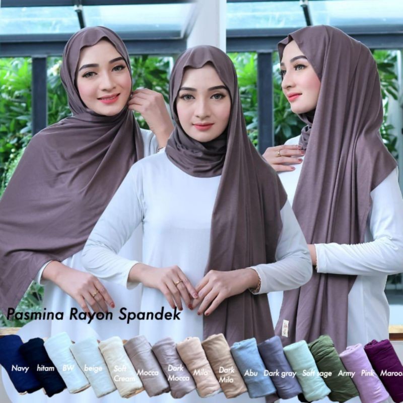 Jual Pasmina Rayon Spandek | Shopee Indonesia