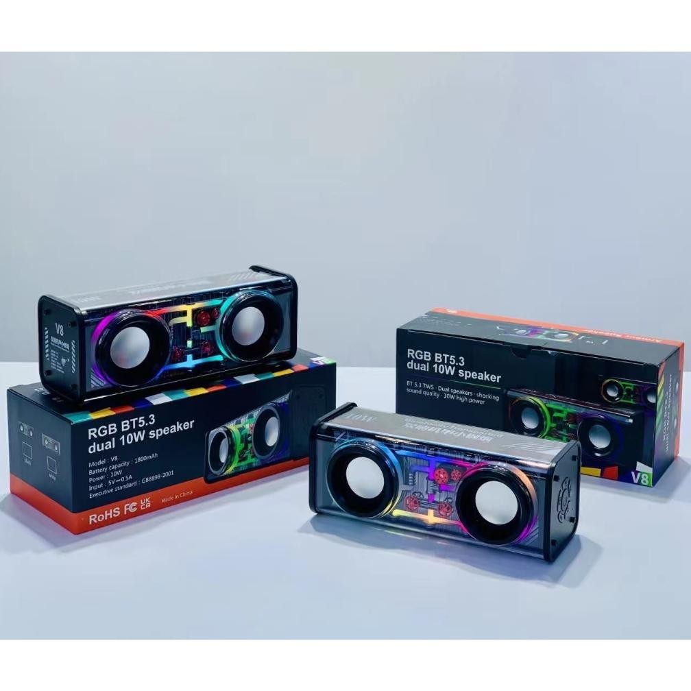 Jual MECHA SPEAKER BLUETOOTH SUBWOOFER MERIAM BAJA KECIL TRANSPARAN AUDIO PORTABEL NIRKABEL 10W ...