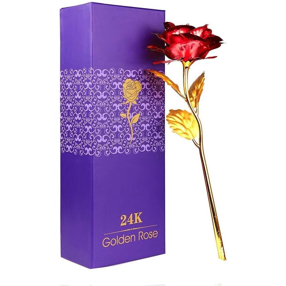 Jual Smiles Gift Bunga Mawar Dekorasi Artificial Gold Foil Flower 24K ...
