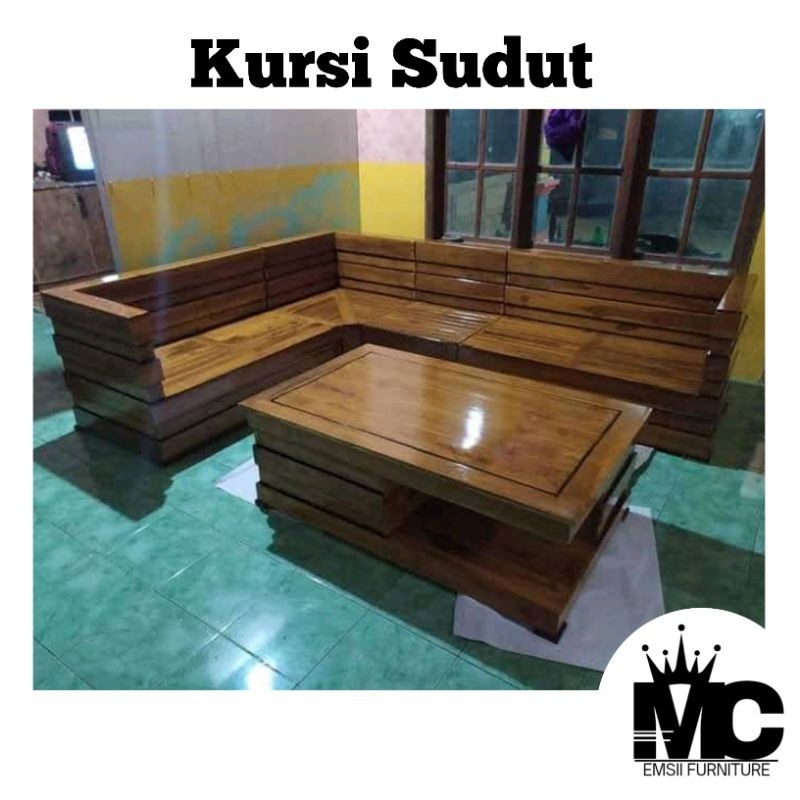 Jual Kursi Sudut Minimalis Box Kayu Jati Kursi Sudut Minimalis Kursi ...