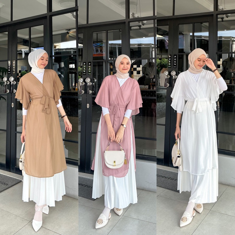 Jual Nara Outer Ceruty Lengan Kriwil Outerwear Casual Wanita | Shopee ...