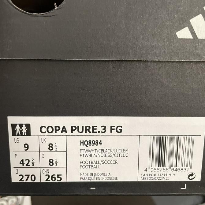 Jual SEPATU BOLA ADIDAS COPA PURE .3 FG WHITE LIST BLACK HQ8984 ...