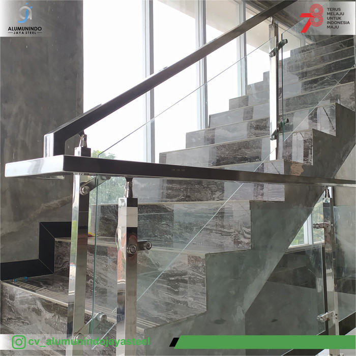 Jual RAILING TANGGA STAINLESS KACA TEMPERED 8MM | Shopee Indonesia