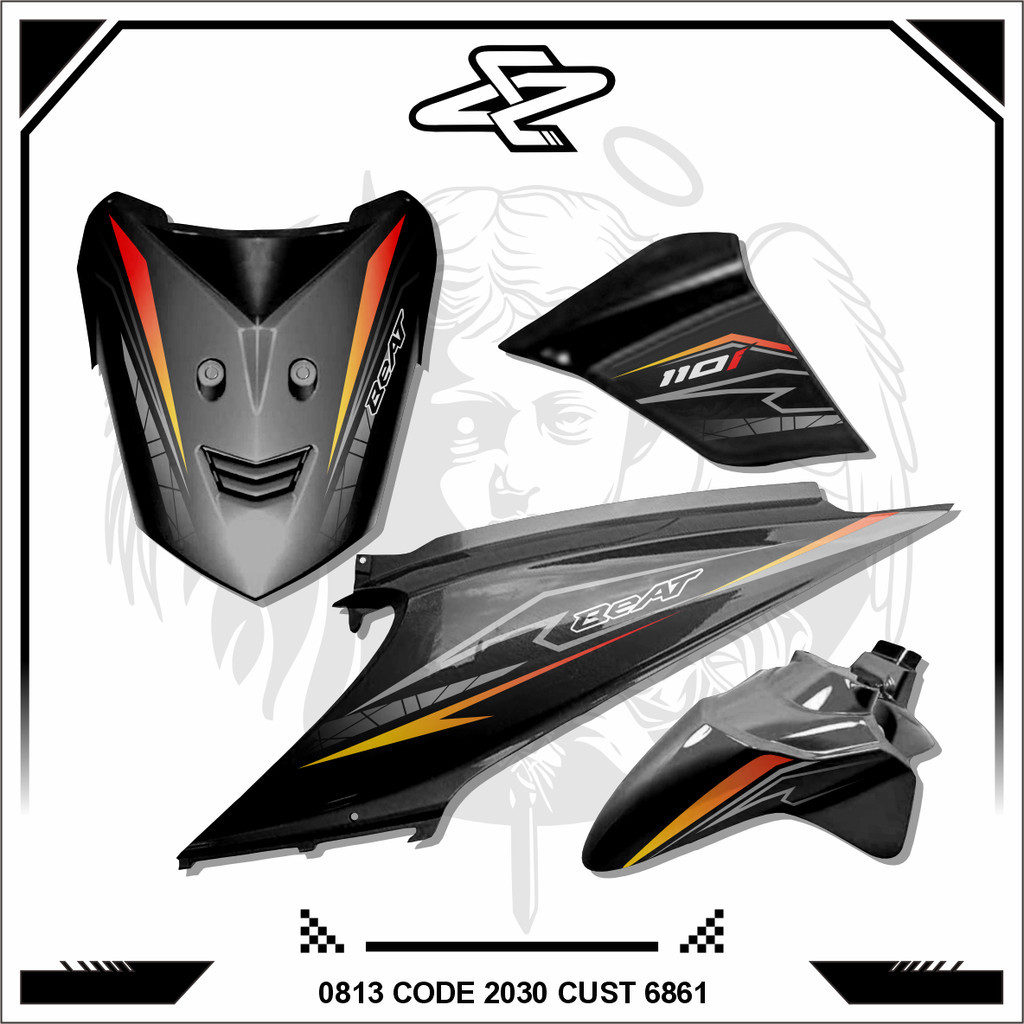 Jual Striping beat karbu Transparan minimalis dua Bahan Bening Sticker ...