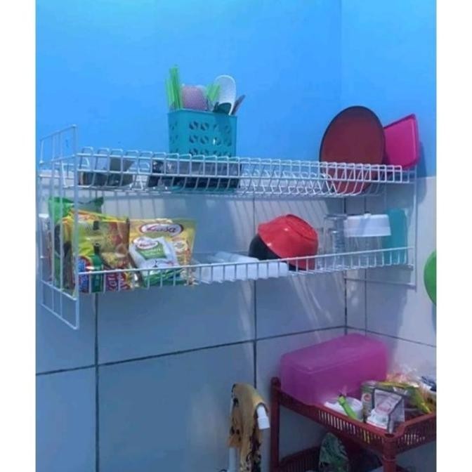 Jual RAK PIRING BESAR PANJANG KAWAT PUTIH TEBAL 392 TOKOWINA67 | Shopee ...