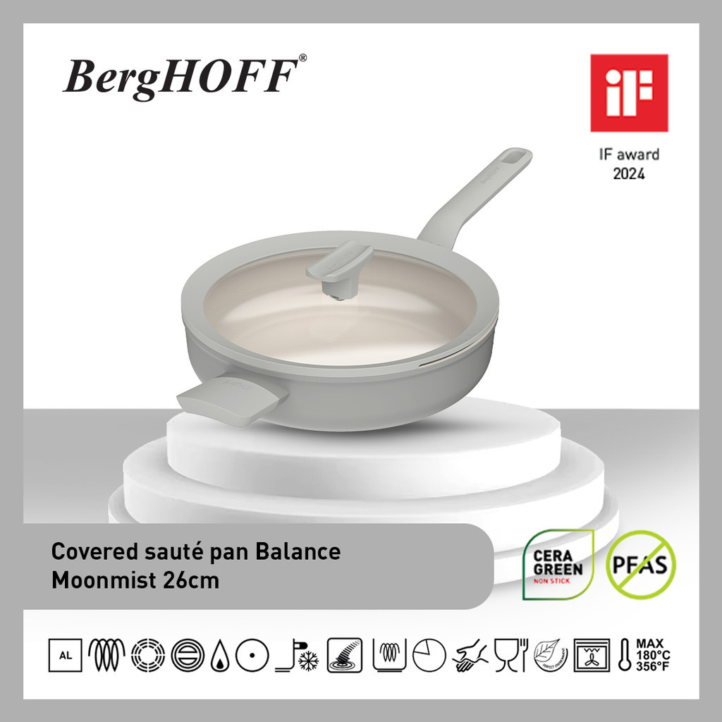 Jual Berghoff Leo Covered Sauté Pan Balance Moonmist 26cm / Panci Pot ...