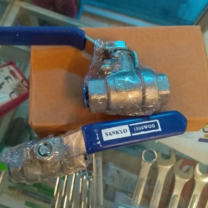 Jual Ball Valve Sankyo 1/4" SS316 Model 2Pc, Stop Kran | Shopee Indonesia
