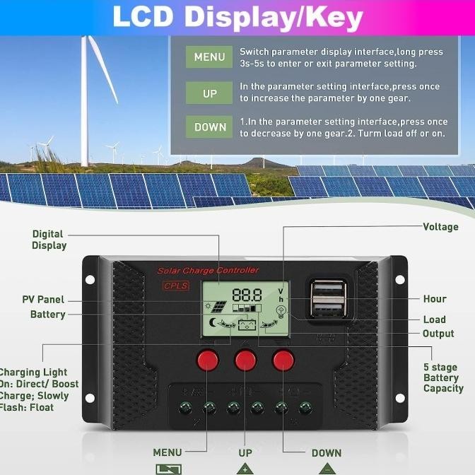 Jual scc 30a pwm controller solar control panel surya 30amper solar ...